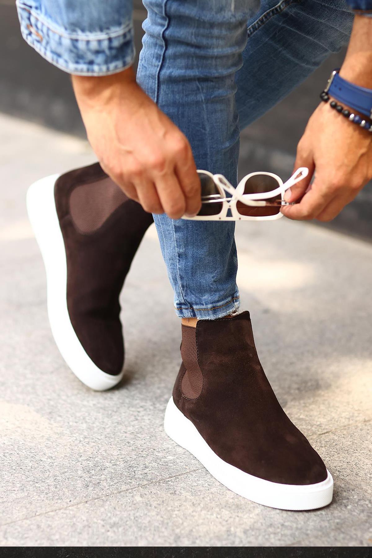 Handmade Genuine Leather Men's Sport Chelsea Boots - Men Casual Chelsea ...