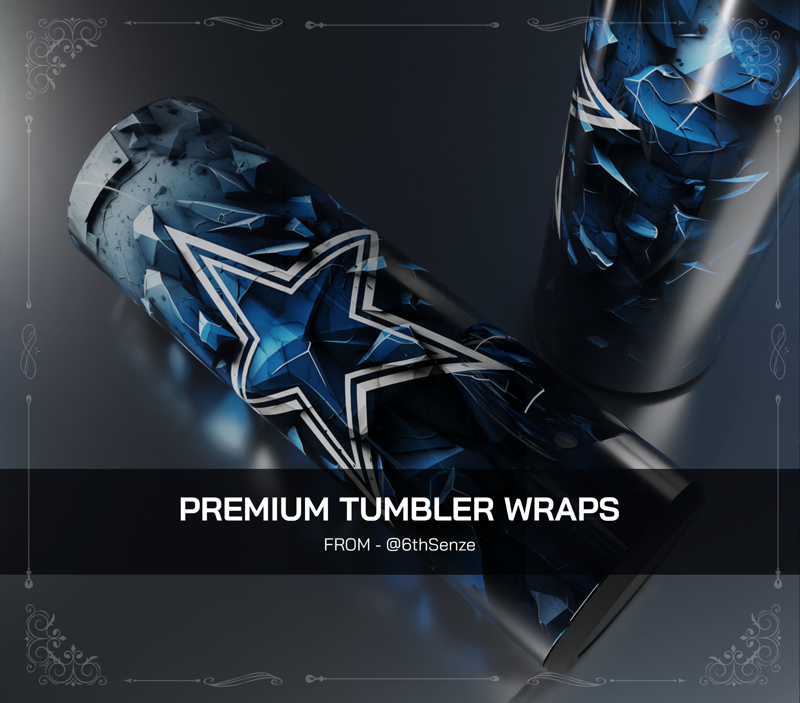 Stunning Dallas Cowboys Tumbler Wrap Design With and Blue Stars Fits ...