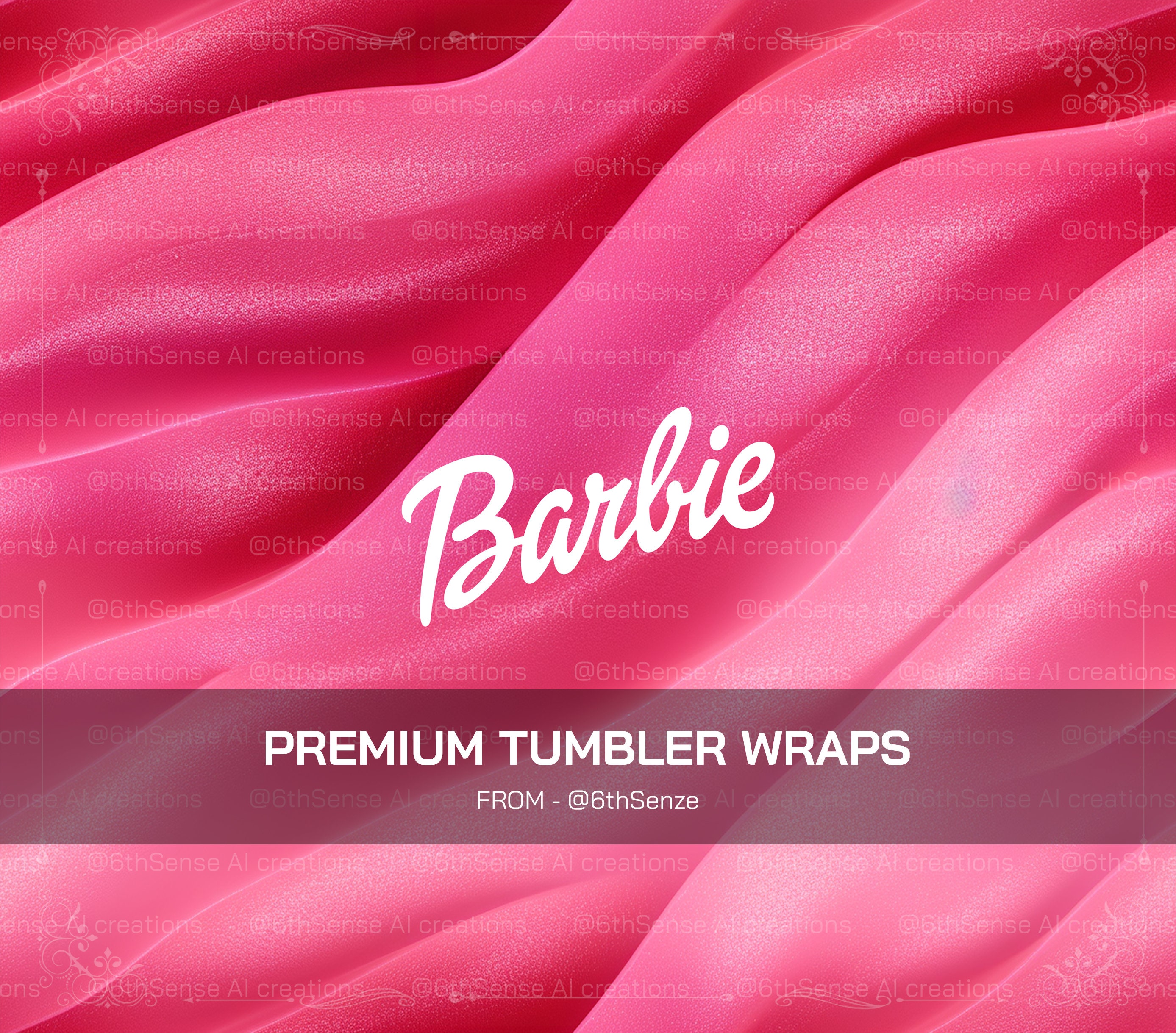 Barbie Tumbler Wrap, Seamless, Customisable Barbie Sublimation, Barbie ...