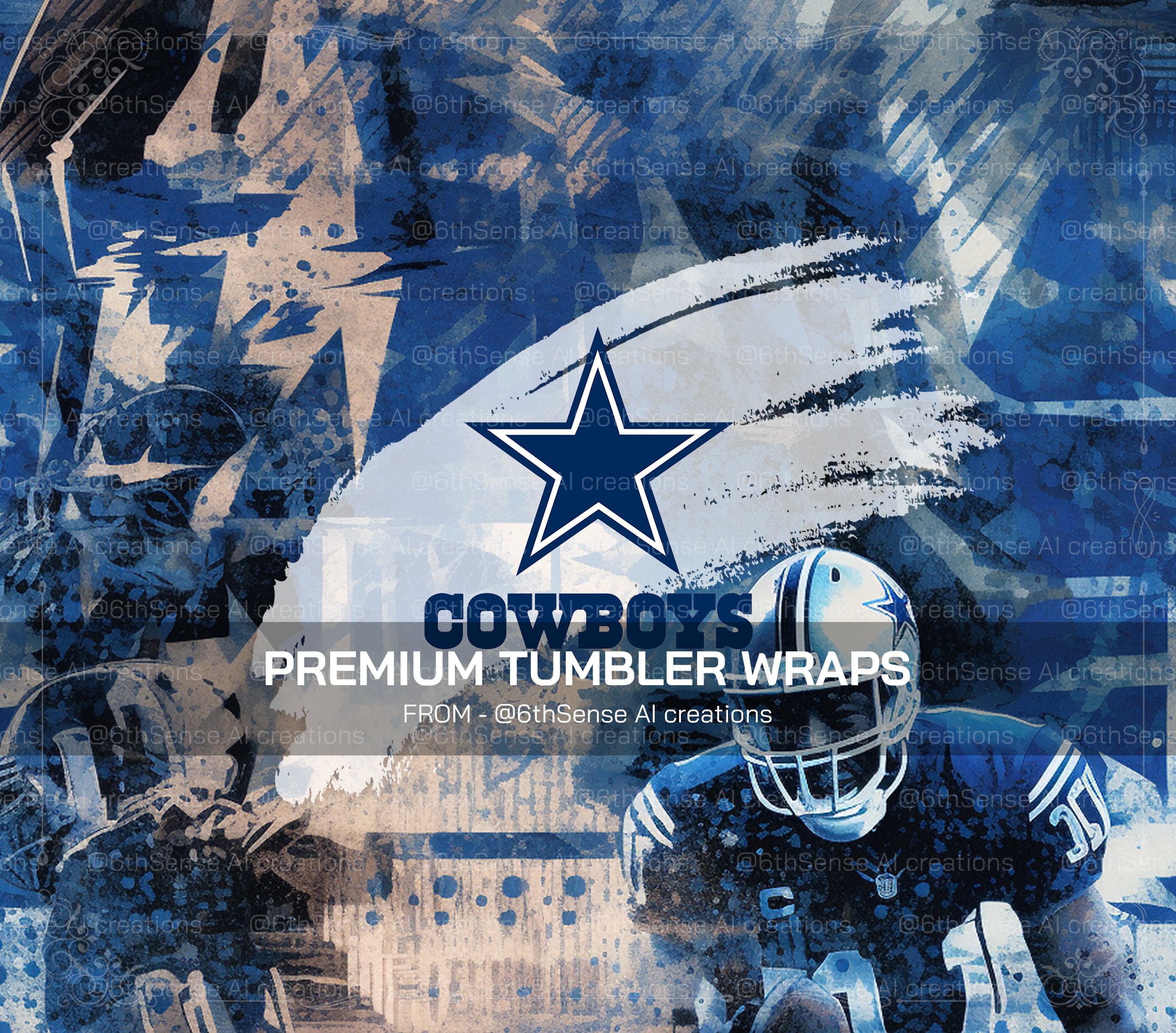 Dallas Cowboys Tumbler Wrap Fun and Playful Design With Cute Boy and ...