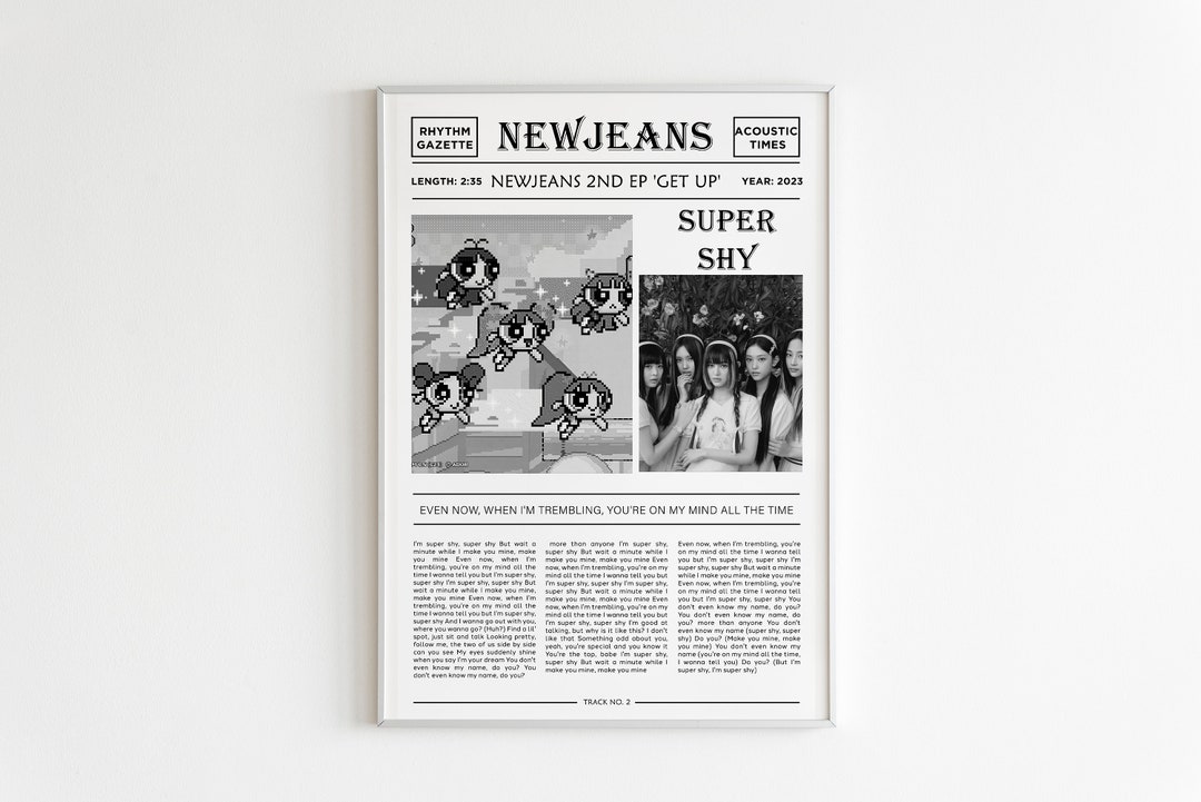 Newjeans Retro Newspaper Print / Super Shy Poster / Lyrics - Etsy