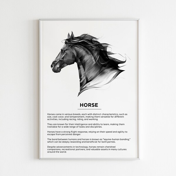 Educational Horse Poster - Etsy