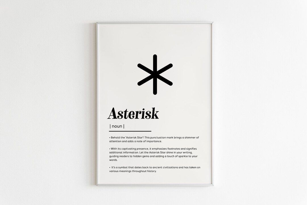 Asterisk Poster / Punctuation Mark Poster / Office Decor - Etsy