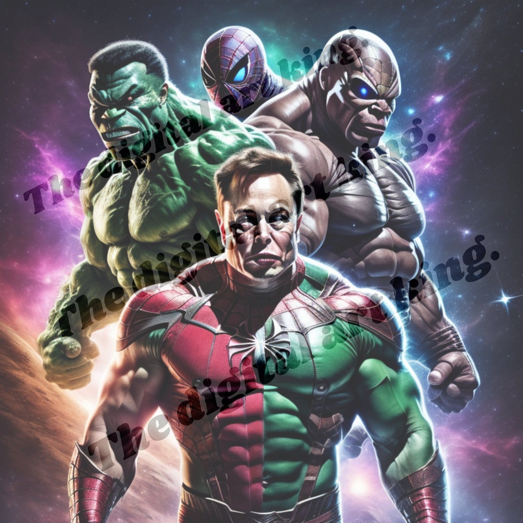 Limited Edition Elon Musk and Mike Tyson Suphero Digital Art - Etsy