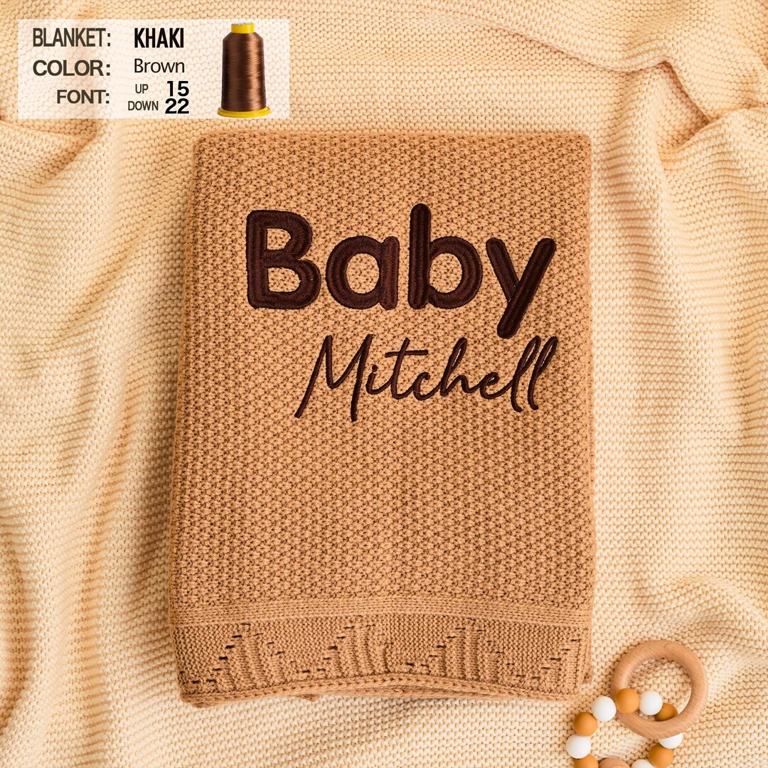 Personalized Baby Blanket: Embroidered Name Cotton Swaddle, Nursery ...