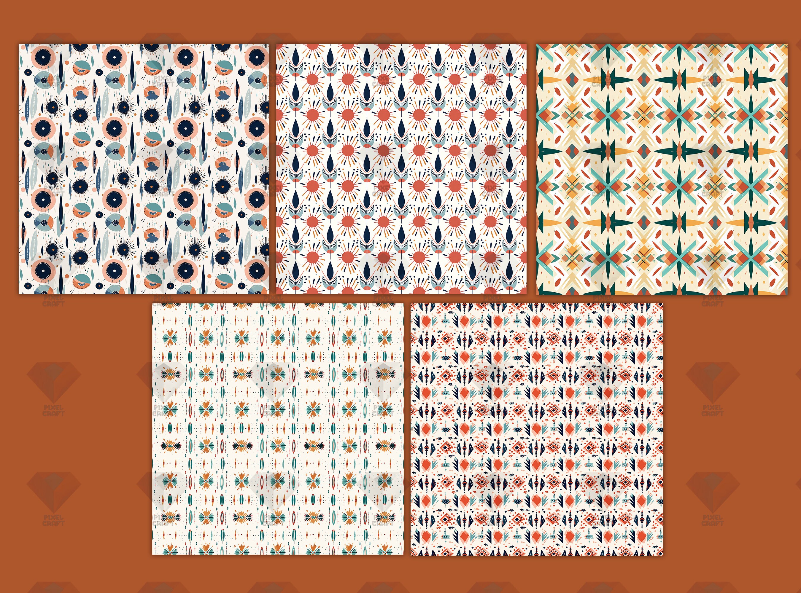 Boho Seamless Pattern Boho Digital Paper Boho Prints Bohemian Digital ...