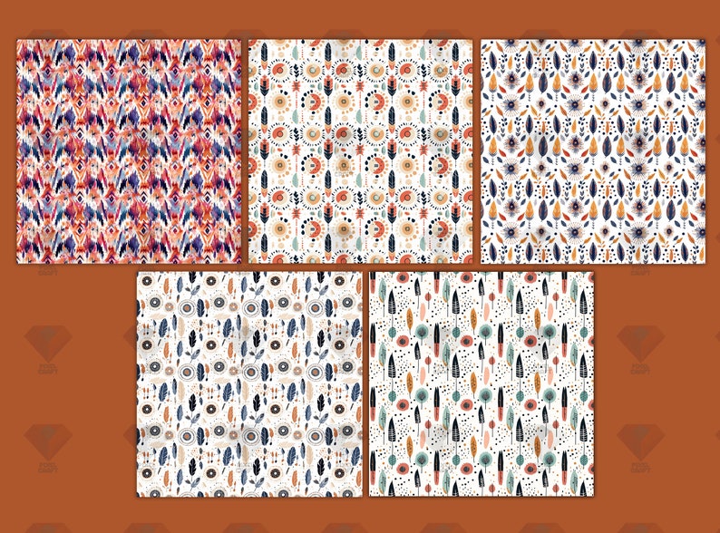 Boho Seamless Pattern Boho Digital Paper Boho Prints Bohemian Digital ...