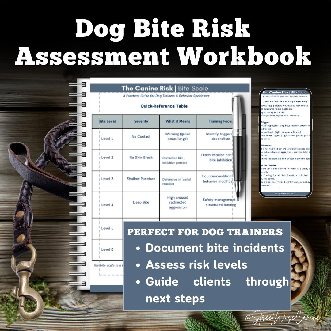 Dog Bite Risk Assessment, Trainer’s Guide, Printable Behavior ...