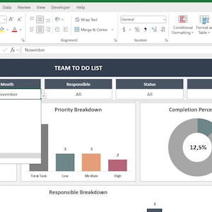 Team to Do List Excel Template: Employee Task Tracker (digital Download ...