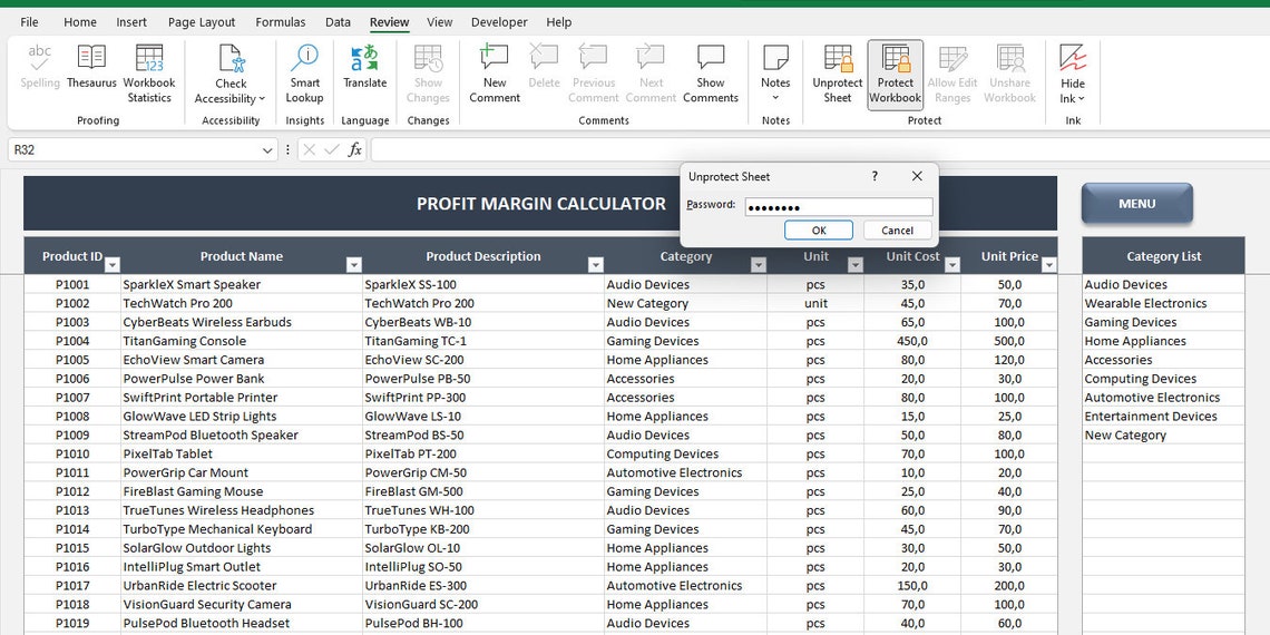 Profit Margin Calculator: Excel Template for Business - Etsy