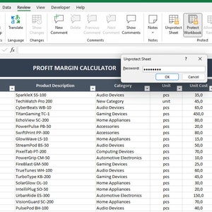 Profit Margin Calculator: Excel Template for Business - Etsy