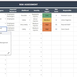 Risk Assessment Excel Template | Risk Management Tool | Project Tracker ...