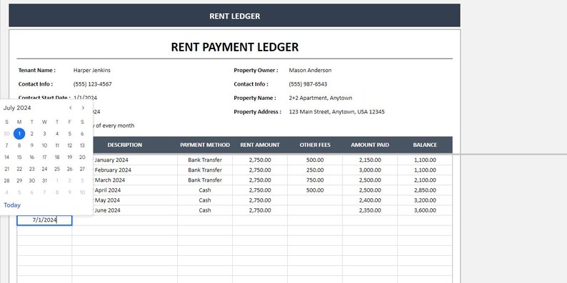 Rent Ledger Google Sheets Template: Landlord Tenant Tracker (PDF) - Etsy