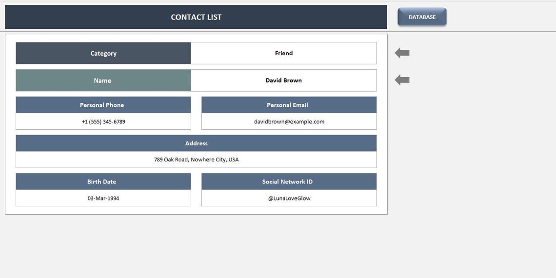 Contact List Excel Template Contact List Sheet Telephone Contact List ...