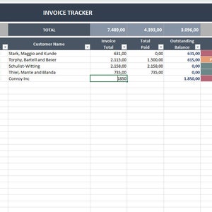 Invoice Tracker | Excel Template | Invoice Spreadsheet | Invoice ...