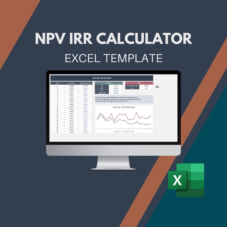 NPV IRR Calculator: Financial Excel Template - Etsy