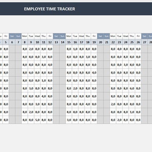 Employee Time Tracker Excel Template - Etsy