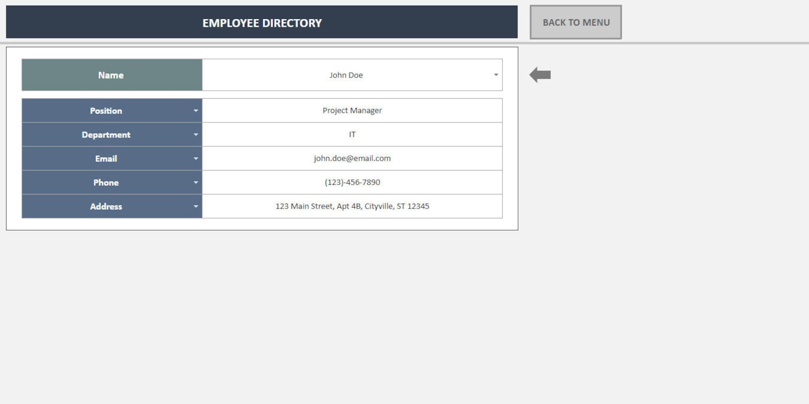 Employee Directory | Google Sheets Template | HR Directory | Employee ...