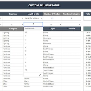 Custom SKU Generator | Google Sheets Template | Unique SKU Generator ...