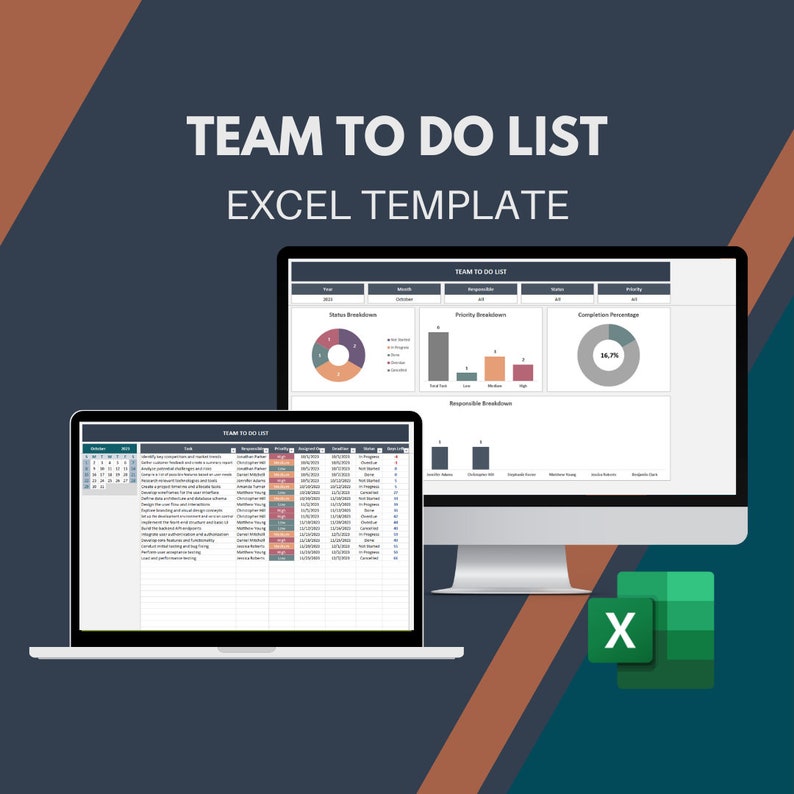 Team to Do List Excel Template Employee Task Tracker Todo List ...