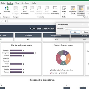 Content Calendar Excel Template | Social Media Planner | Editorial ...