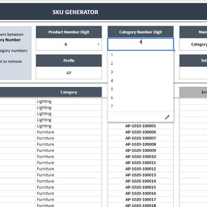 SKU Generator: Google Sheets Template - Etsy