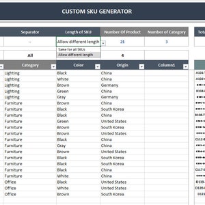 Custom SKU Generator: Excel Template for Inventory Management - Etsy