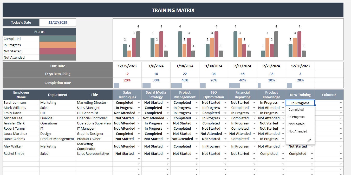 Training Matrix Google Sheets Template Training Matrix Template ...
