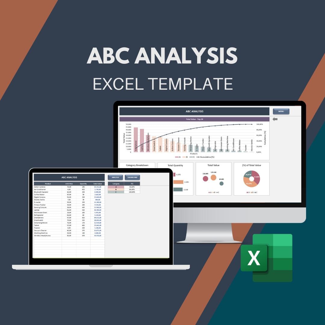 ABC Analysis Excel Template | Inventory Classification Spreadsheet ...