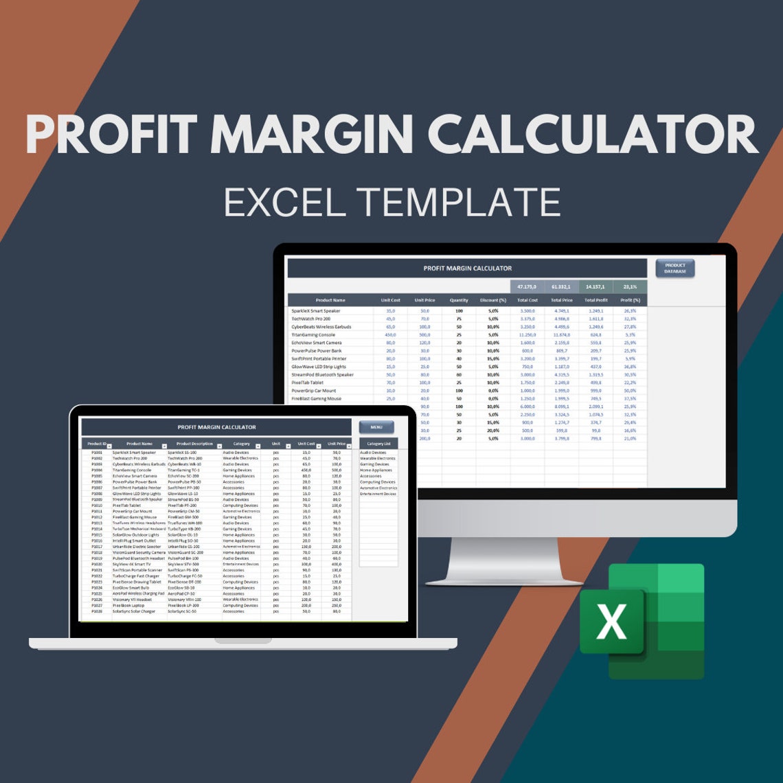 Profit Margin Calculator: Excel Template for Business - Etsy
