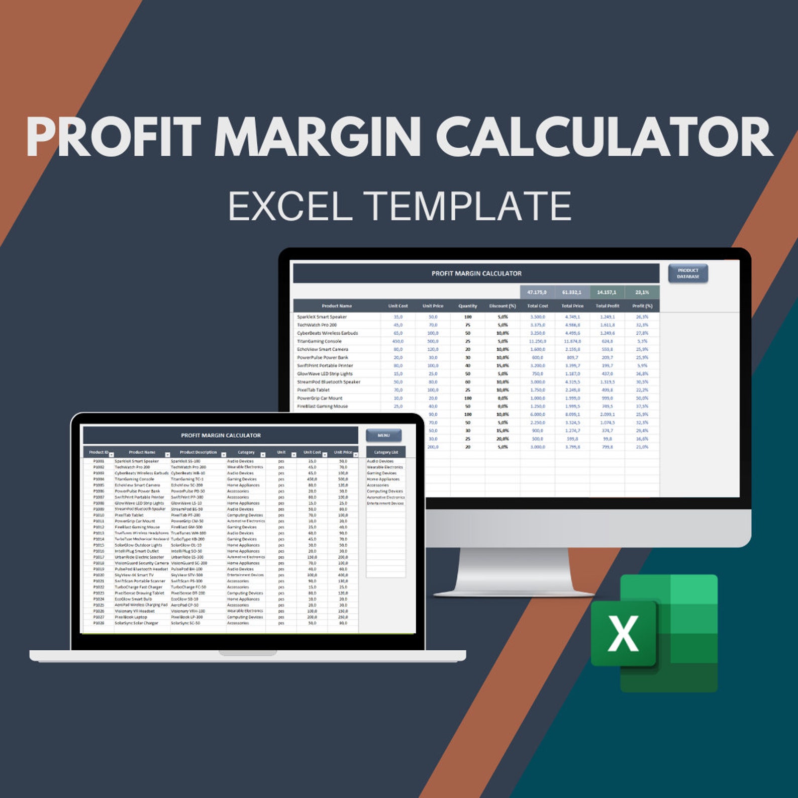 Profit Margin Calculator: Excel Template for Business - Etsy