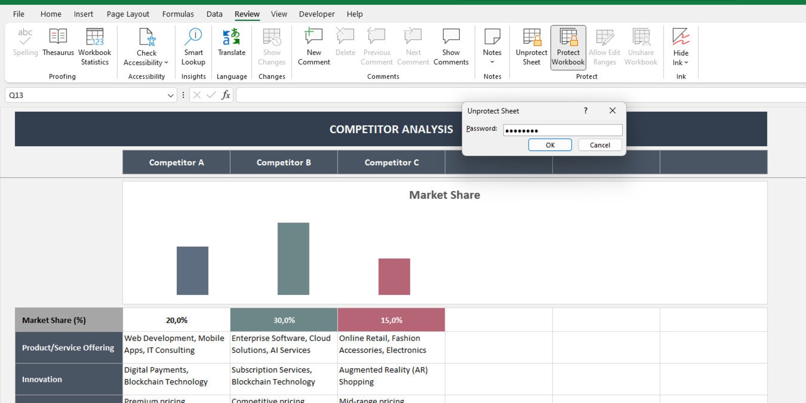 Competitor Analysis Excel Template Market Analysis Strategic Plan ...