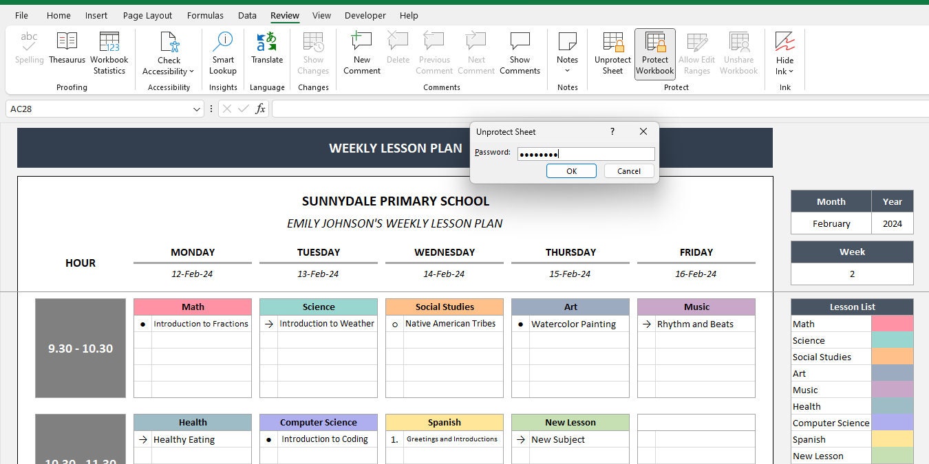 Weekly Lesson Plan Excel Template Lesson Plan Teacher Lesson Plans ...