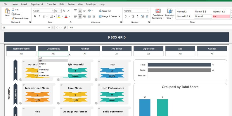 9 Box Grid Template 9 Box Dashboard Talent Management - Etsy