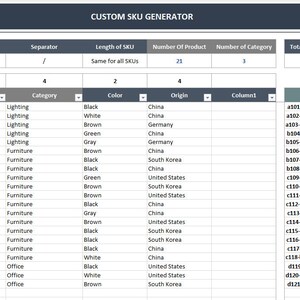 Custom SKU Generator: Excel Template for Inventory Management - Etsy UK
