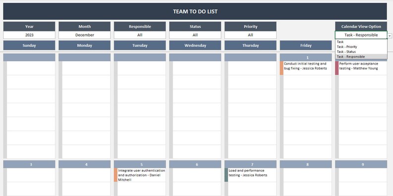 Team to Do List Excel Template Employee Task Tracker Todo List ...