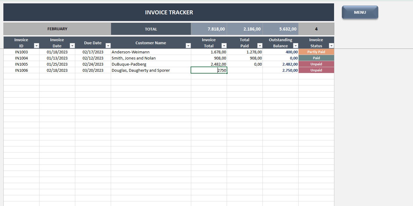Invoice Tracker | Excel Template | Invoice Spreadsheet | Invoice ...