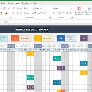 Employee Leave Tracker Excel Template: Absence Management, Time off ...