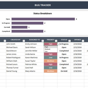 Bug Tracker | Excel Template | Bug Tracker Template | Issue Tracker ...