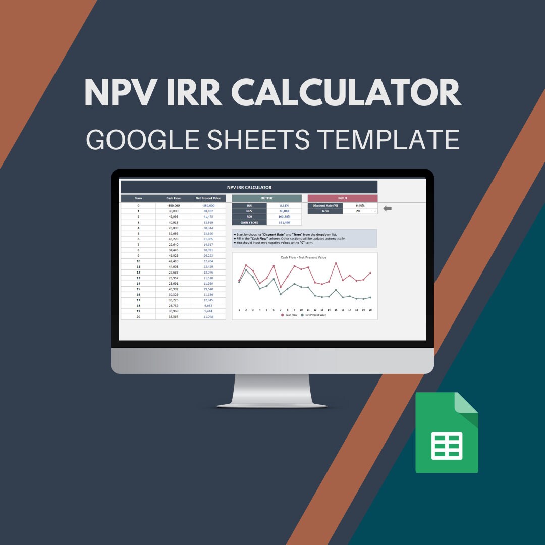 NPV IRR Calculator: Financial Analysis Google Sheets Template - Etsy