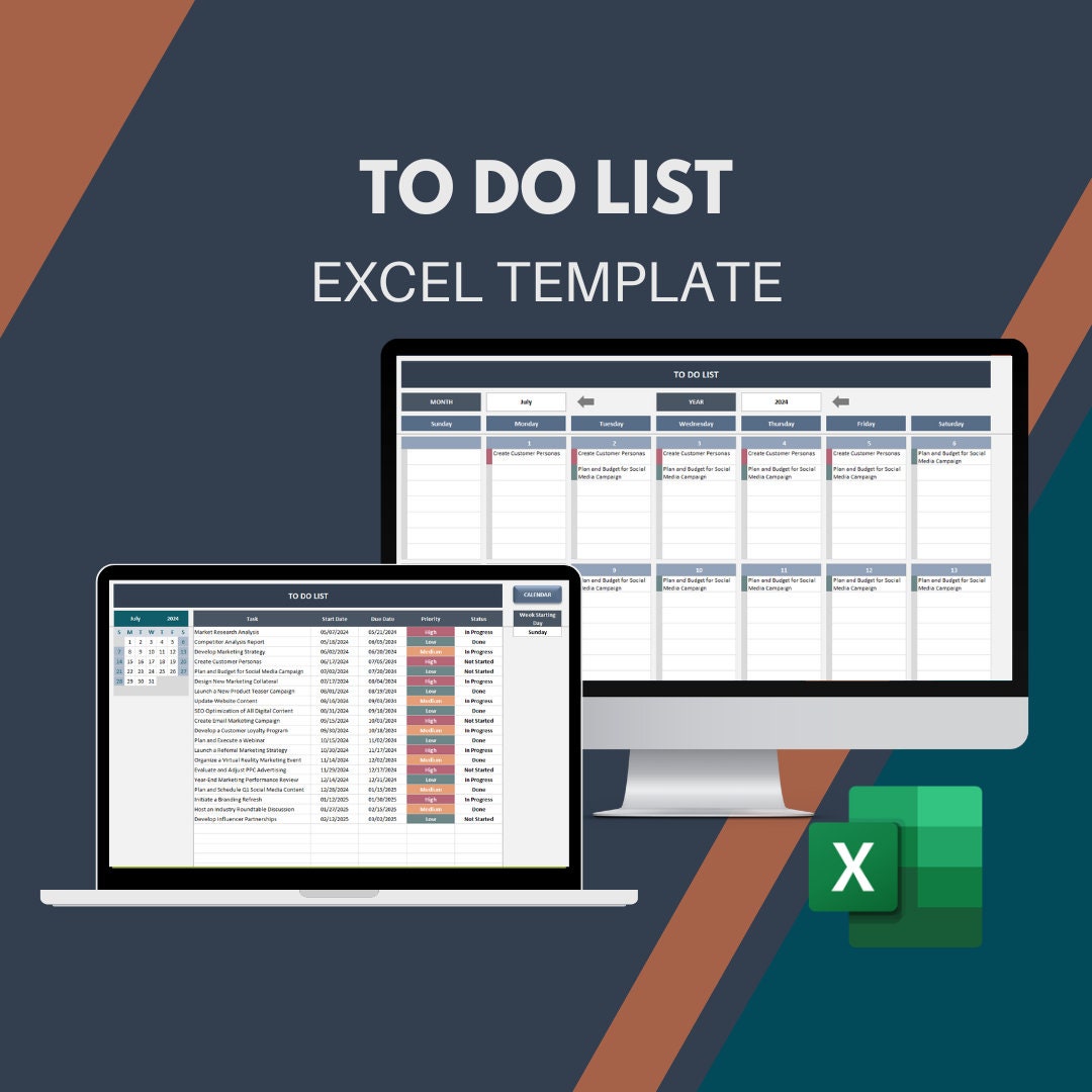 To Do List | Excel Template | to Do List Template | Task Tracker | to ...