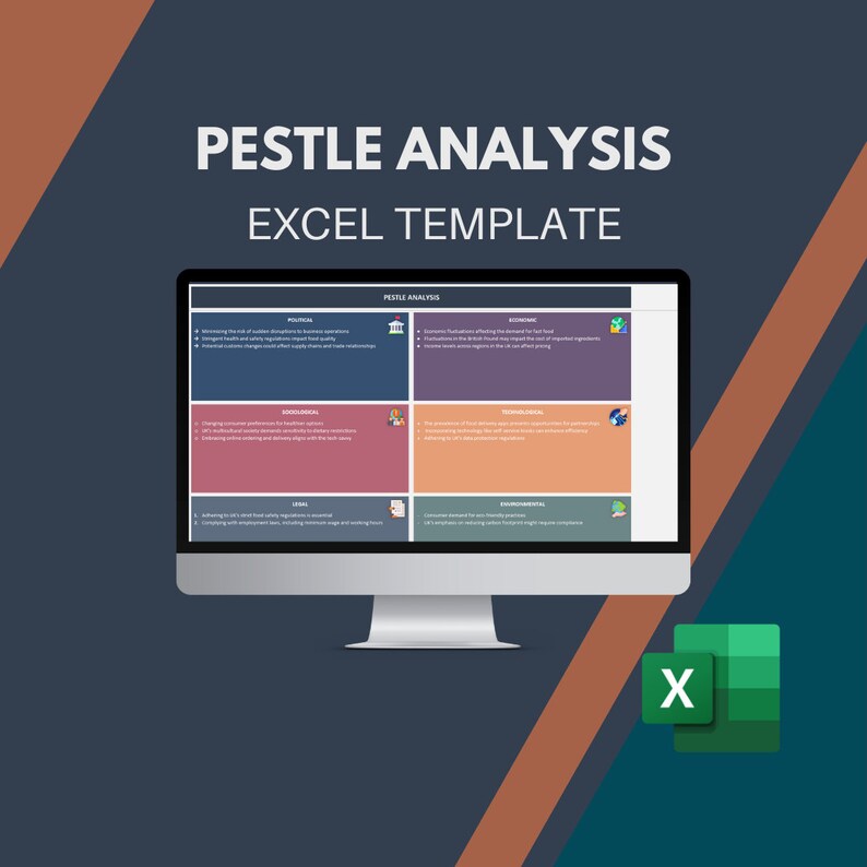 PESTLE Analysis | Excel Template | Business Analysis | Blank PESTLE ...