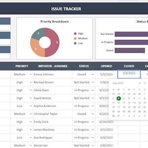 Issue Tracker | Google Sheets Template | Issue Register | Task Issue ...
