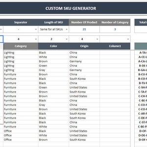 Custom SKU Generator | Google Sheets Template | Unique SKU Generator ...