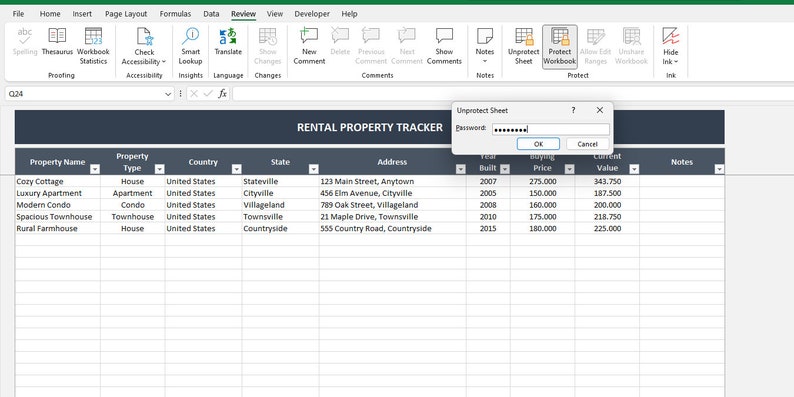 Rental Property Tracker Excel Template Rental Property Bookkeeping ...