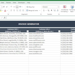 Invoice Generator | Excel Template | Invoice Maker | Invoice Excel ...
