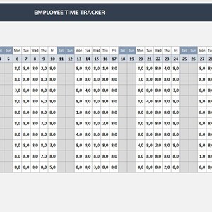 Employee Time Tracker Excel Template; Employee Hour Tracking - Etsy