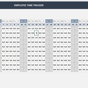 Employee Time Tracker Excel Template - Etsy
