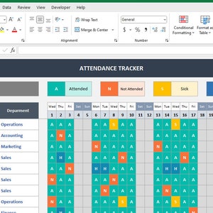 Attendance Tracker Excel Template: Monthly Timesheet (instant Download ...
