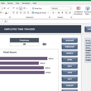 Employee Time Tracker Excel Template - Etsy